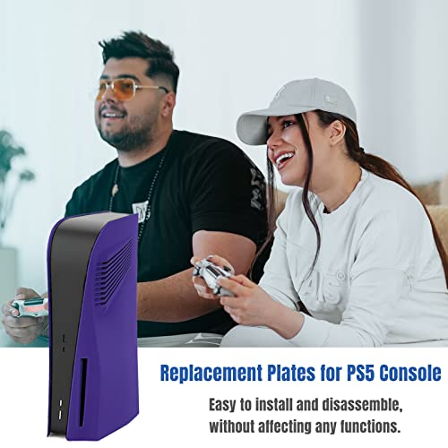 Disc Edition Face Plates with Cooling Vents Cover Skins Shell Panels for PS5 Console, PlayStation 5 Accessories Faceplate Protective Shell Replacement Plate (Disc Galactic Purple)