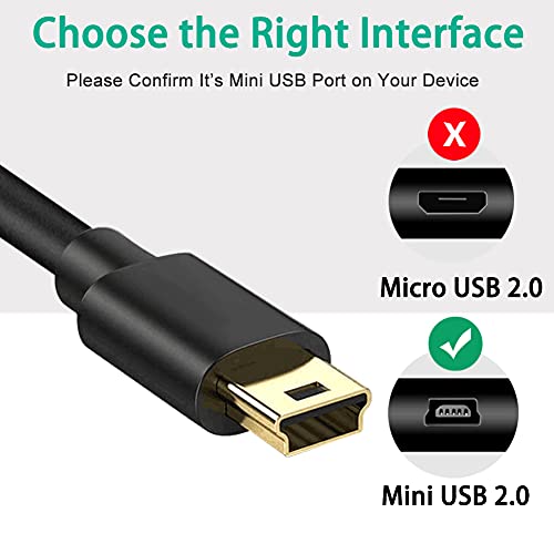 Mini USB Cable for Canon PowerShot Rebel EOS DSLR ELPH Digital Camera,Mini B Cord for GoPro Hero 3+,HD,MP3 Player,PS3 Controller Cord,Garmin GPS,Dash Cam,SCOVEE Data Transfer Charging Charger Wire 3ft