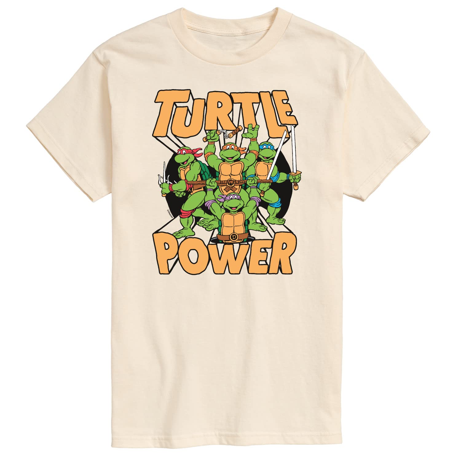 HYBRID APPAREL - Teenage Mutant Ninja Turtles - Turtle Power - Men's Short Sleeve Graphic T-Shirt - Size X-Large Cream