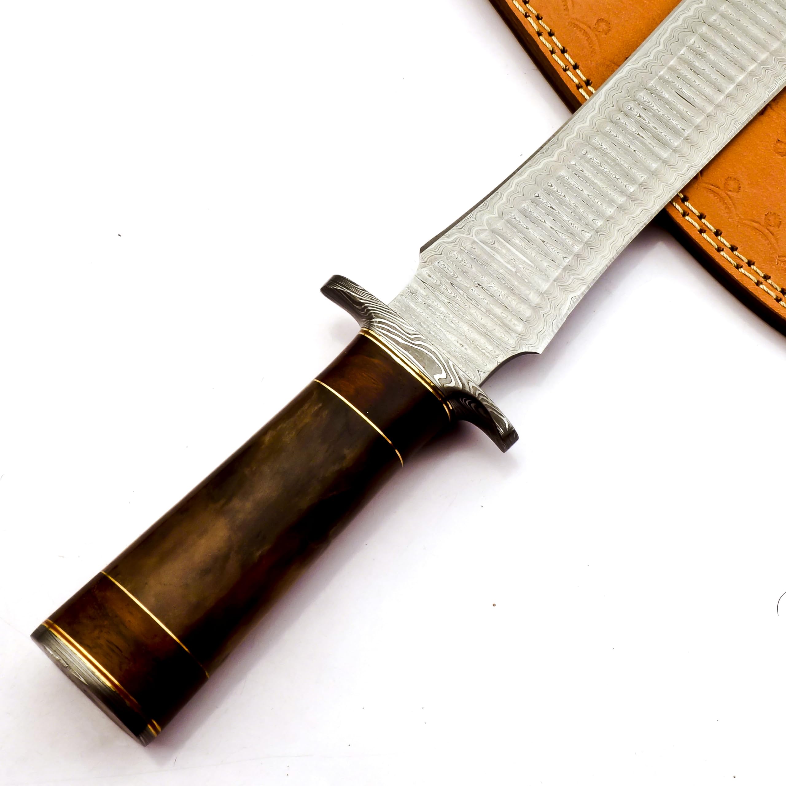 UK UNIQUE SHARP KNIVES Damascus Steel Dagger Knife DK.4012 - Beautiful Rose Wood & Black Micarta Handle