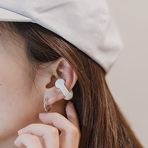 AIIONP Wireless Ear Clip Bone Conduction Headphones, 2023 New Bluetooth Open Ear Headphones, Comfortable Mini Bone Conduction Headphones for Gym Sports Running Cycling Workout (White)