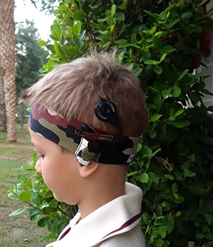 hearinghenry JUNIOR Sports Cochlear Implant Headband (Age 3yrs-10yrs) (Blue Lightning)