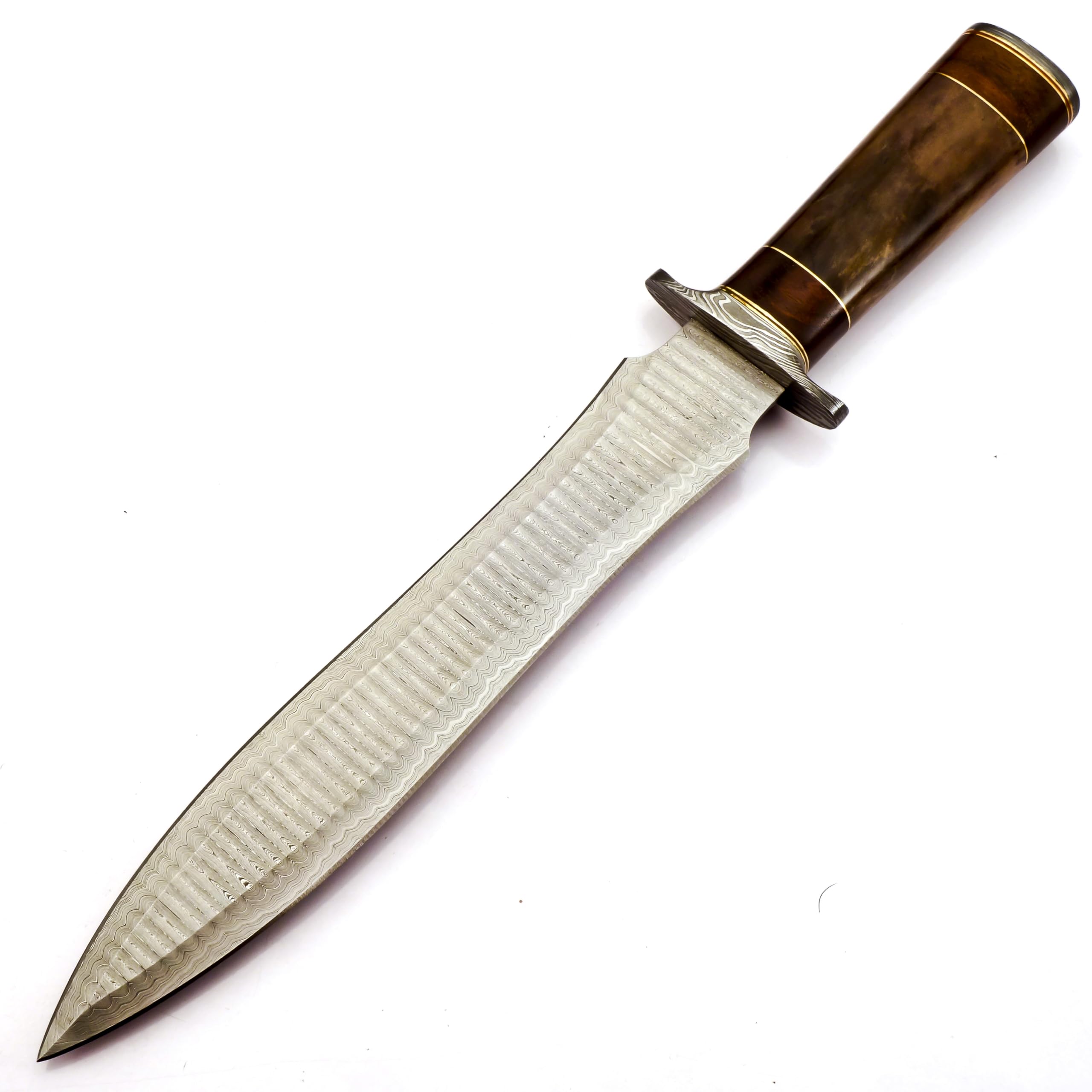 UK UNIQUE SHARP KNIVES Damascus Steel Dagger Knife DK.4012 - Beautiful Rose Wood & Black Micarta Handle