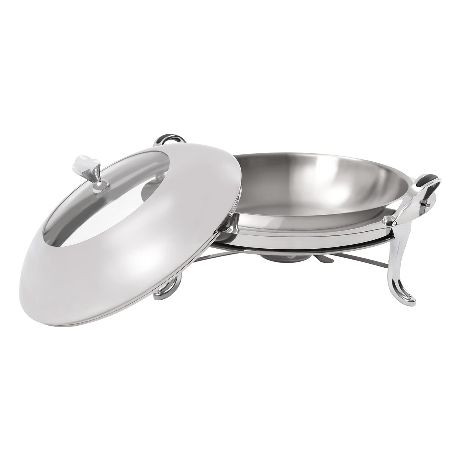 Leblett Chafing Dish Set,Round 3.17Qt Buffet Servers and Warmers with Lid,Stainless Steel Catering Chafer Chafing Dish Set,Buffet Party Food Warmer,3L Buffet Warmer Tray