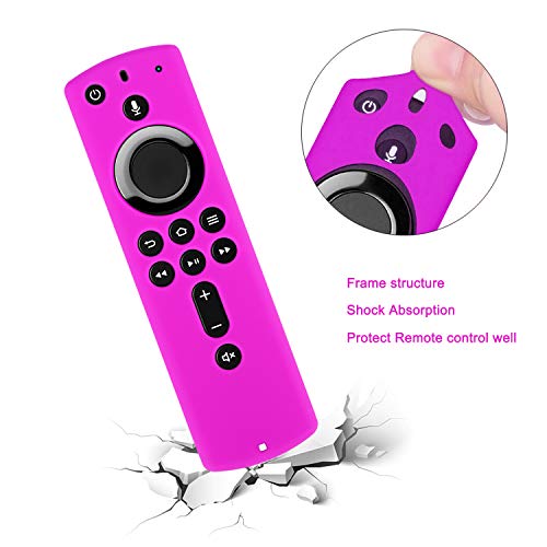 Pinowu Remote Case for Fire TV Stick 4K Compatible with All-New 2nd Gen Alexa Voice Remote Control Cover (2 Pack: Turquoise and Purple)