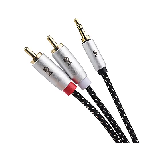 Cable Matters 2-Pack RCA to 3.5mm Stereo Audio Cable 6 Feet (RCA to Aux Cable, 3.5mm to RCA Cable, Aux to RCA Cable) in Black
