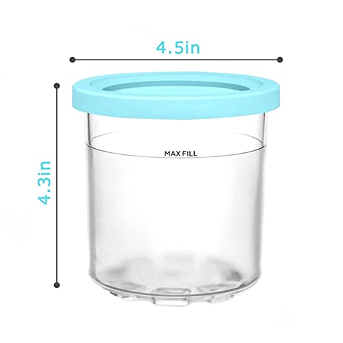HASTA 4Piece for Ninja XSKPLID2CD,Compatible with for NC299AMZ and NC300S Series Cream Ice Cream Makers 1 Pint Replacement Parts
