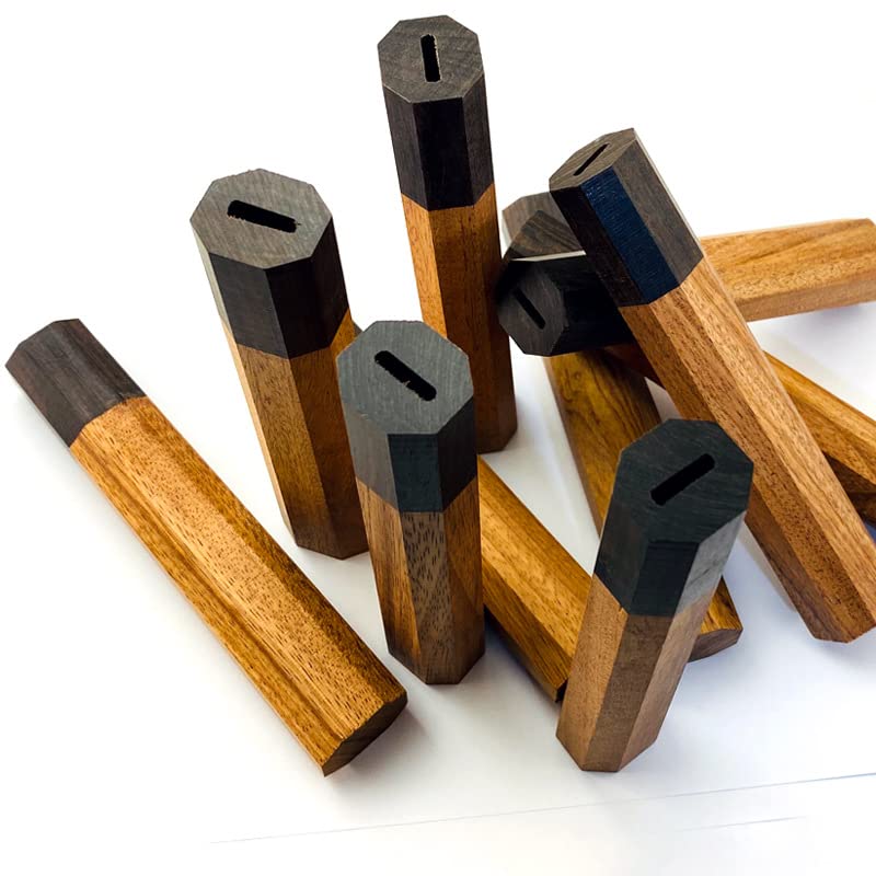 Echeson 1PC Japanese Solid Wood Octagonal Knife Handle, Blank DIY Cutter Grip Replacement is Suitable for Kitchen Knives, Fish Head Knives, Etc.