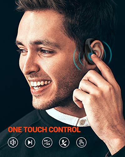 Bluetooth Earbuds Bluenin T30 True Wireless Stereo Earbuds Bluetooth Headphones with 2500mAh LED Display Charging Case, Fingerprint One Touch Control,Waterproof Sport Earbuds for Work Out (Black)
