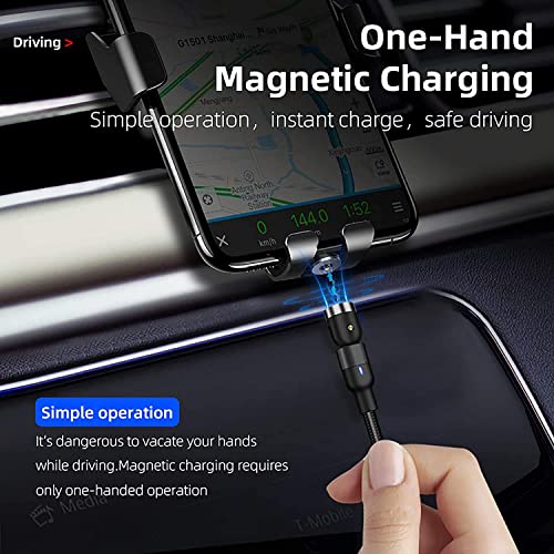 Yidawin Magnetic Charging Cable (4 Pack 1.6ft+3.3ft+6.6ft+10ft), 540° Rotation Magnetic USB Cable, Nylon Braided Magnetic Phone Charger Cable for Type C, Micro USB, iProduct