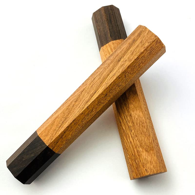 Echeson 1PC Japanese Solid Wood Octagonal Knife Handle, Blank DIY Cutter Grip Replacement is Suitable for Kitchen Knives, Fish Head Knives, Etc.