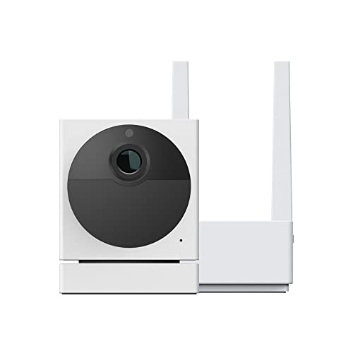 Wyze Cam Outdoor Starter Bundle (Base Station and 1 Cam), 1080p HD Indoor/Outdoor Wire-Free Smart Home Camera with Night Vision, 2-Way Audio, Works with Alexa & Google Assistant, White with Camo Skin