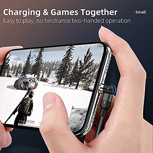 Yidawin Magnetic Charging Cable (4 Pack 1.6ft+3.3ft+6.6ft+10ft), 540° Rotation Magnetic USB Cable, Nylon Braided Magnetic Phone Charger Cable for Type C, Micro USB, iProduct