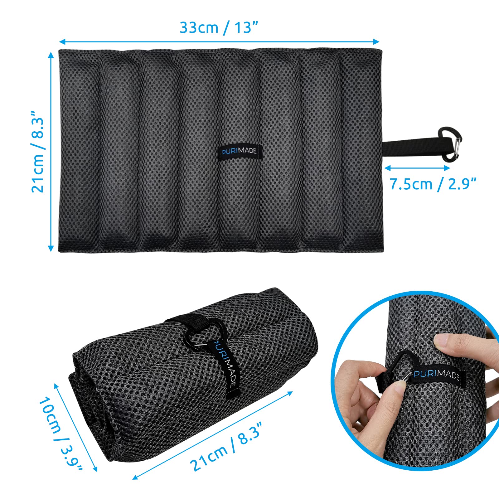 PURIMADE Bamboo Charcoal Air Purifying Bag,Reusable Natural Activated Charcoal Bags,300g Deodorizer and Odor Purifier,for Home,Car,Pet Space,Bathroom,Basement,Closet,Shoe Cabinets