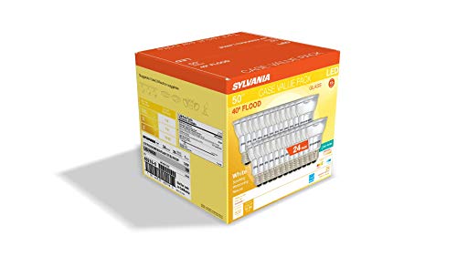 SYLVANIA LED PAR20 Flood Light Bulb, 50W Equivalent Efficient 7W, 500 Lumen, Medium Base, Dimmable, 3000K, Natural White - 24 pack (40216)