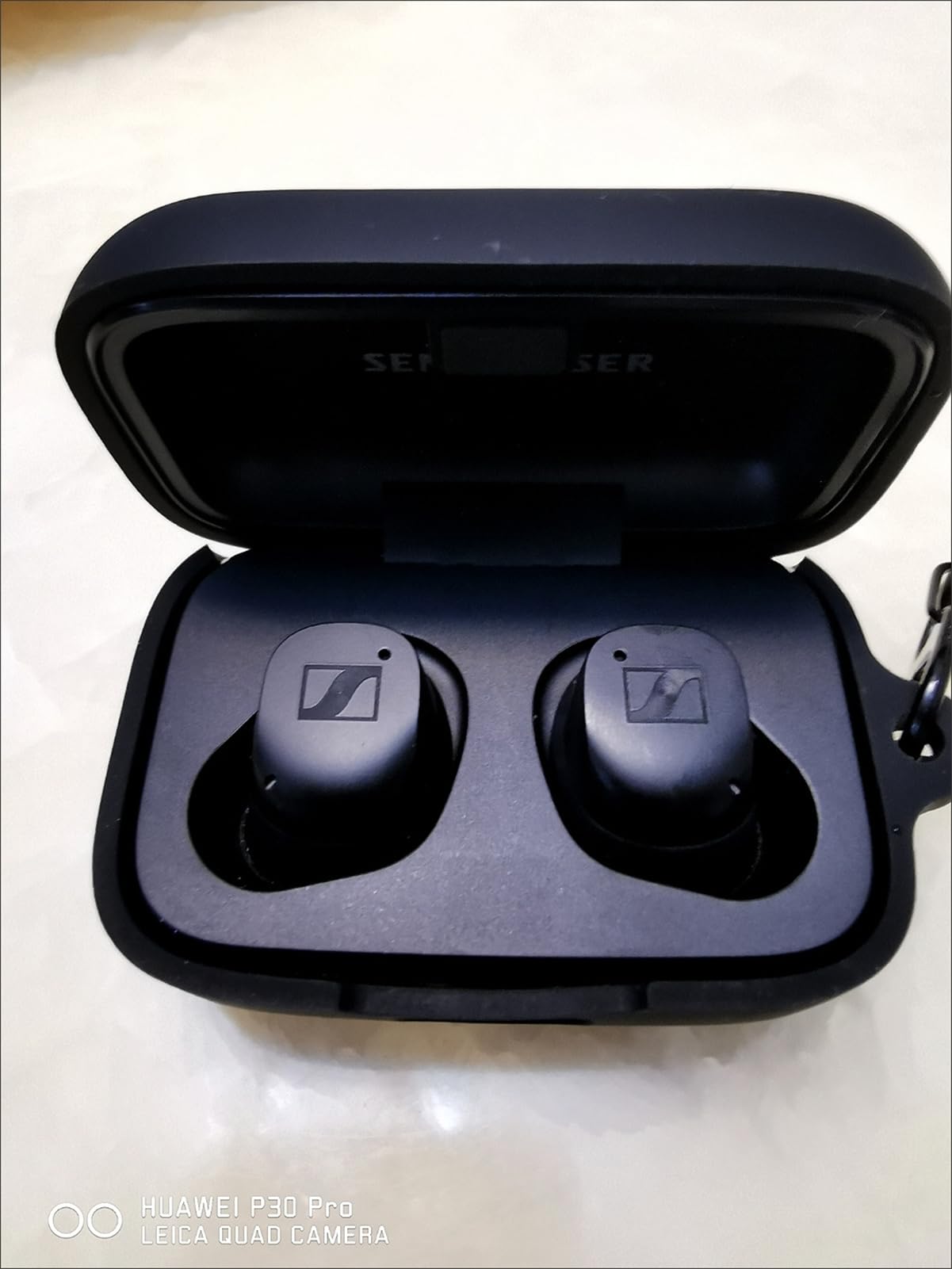 DAYJOY Soft Silicone case Compatible with Sennheiser Momentum True Wireless 3/4 Earbuds, Portable Protective Shockproof Scratch Resistant Carrying Case Cover Sleeve with Carabiner Accessories (Black)