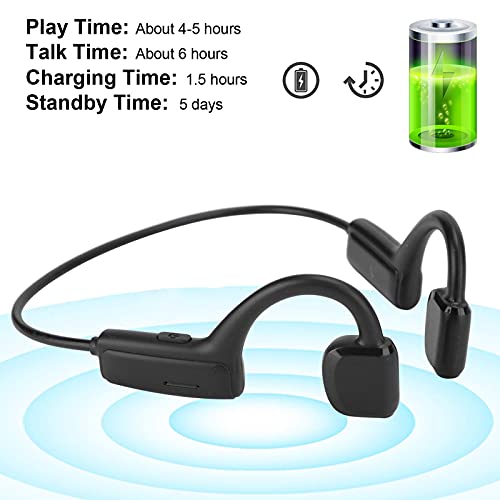 Cuifati Wireless Bone Conduction Headphones, Open-Ear Bluetooth Bone Conduction Sports Earbuds, High Bass Diaphragm, 3D, Skin Friendly, for Outdoor Sports, Running