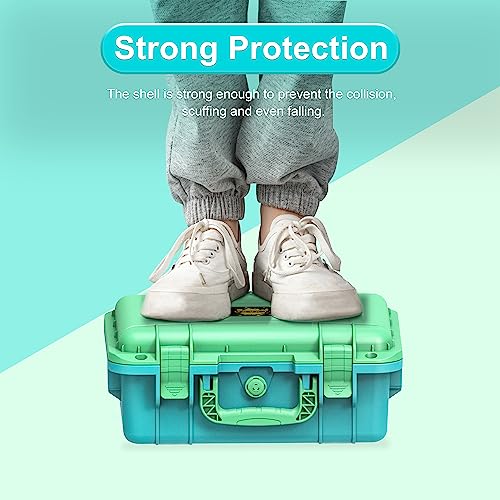 DEVASO Carrying Case for Nintendo Switch Travel Case, Professional Deluxe Waterproof Case Soft Lining Hard Case for Nintendo Switch OLED Model Console, Controller and Other Accessories (Green&Blue)