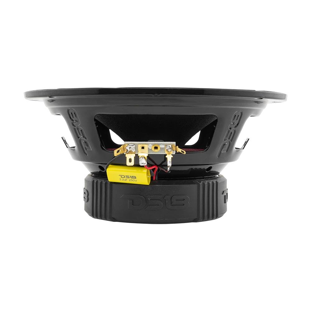 DS18 PRO-ZT Pro Audio Coaxial Midrange Speakers with Built-in Bullet Tweeter, 4-Ohms, Water Resistant - Black Metal Mesh Grill Included (1 Speaker) (8" inches)