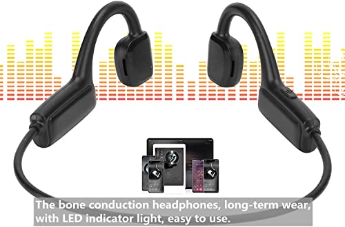 Cuifati Wireless Bone Conduction Headphones, Open-Ear Bluetooth Bone Conduction Sports Earbuds, High Bass Diaphragm, 3D, Skin Friendly, for Outdoor Sports, Running