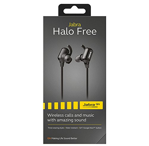 Jabra Halo Free Wireless Bluetooth Stereo Earbuds (Retail Packaging), Black