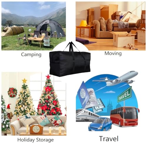 DoYiKe Extra Large Storage Duffle Bag with Zippers and Handles, Big Foldable Duffle Bag for Travel-38x23x11Inch