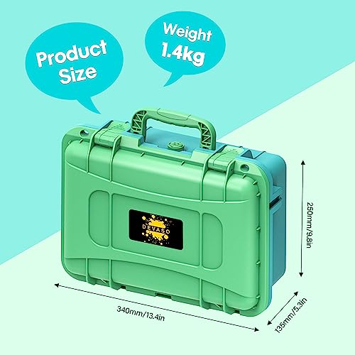 DEVASO Carrying Case for Nintendo Switch Travel Case, Professional Deluxe Waterproof Case Soft Lining Hard Case for Nintendo Switch OLED Model Console, Controller and Other Accessories (Green&Blue)
