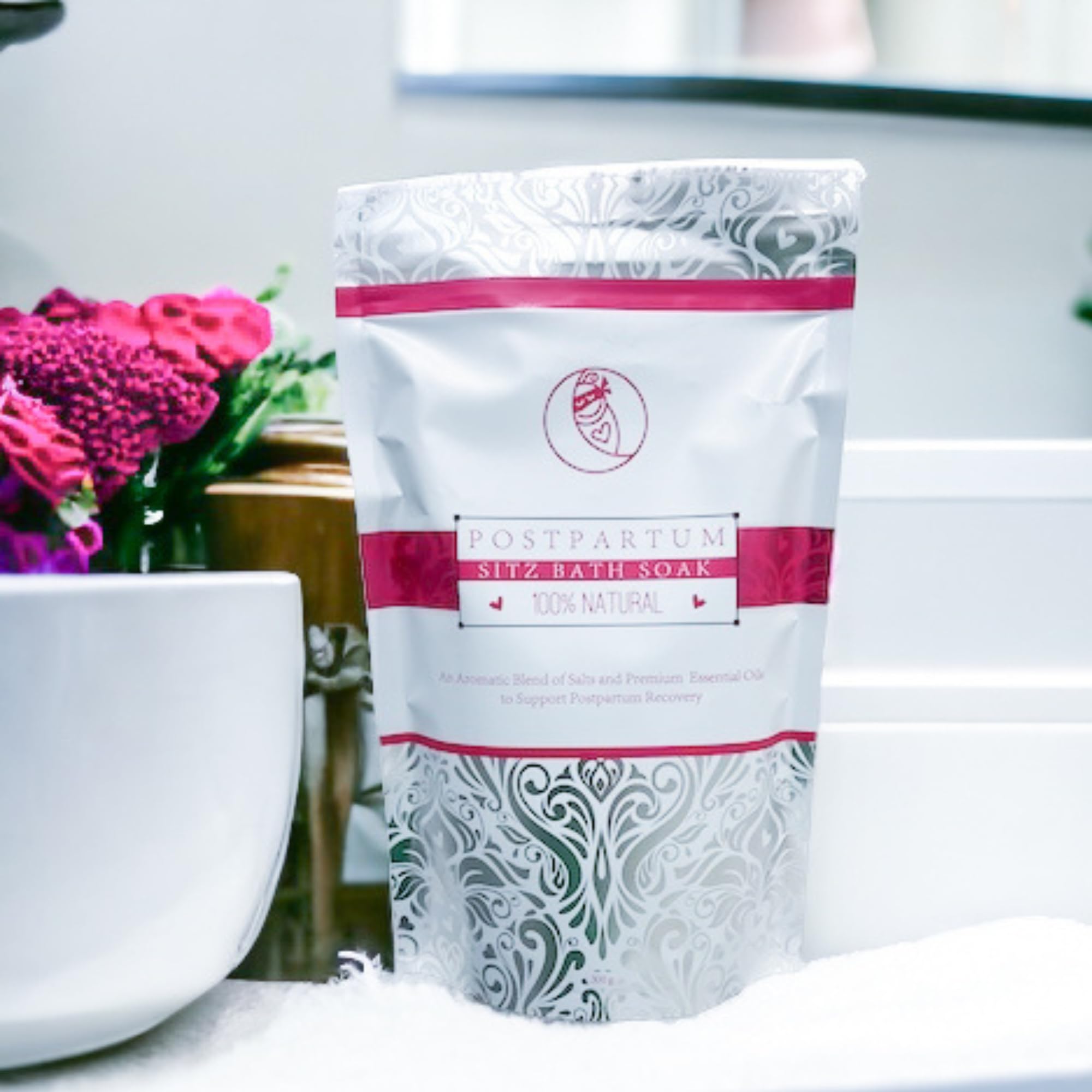 Ninja Mama Sitz Bath Soak Postpartum Relief After Birth Tears and Hemorrhoids. All Natural Dead Sea and Epsom Salts Blend with Essential Oils.Post Partum. 10 oz Pack for 10 Over The Toilet Sitz Baths