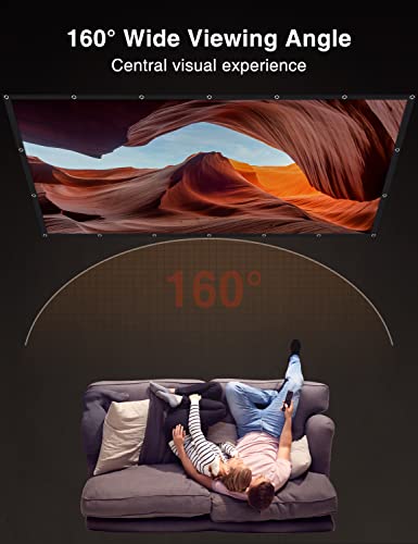 JKJOO 120 Inch Projector Screen 16:9 HD 4K Foldable Crease-Resistant Projection Screen Portable Movie Screens for Projectors Outdoor /Home Theater Support Front Rear Projection