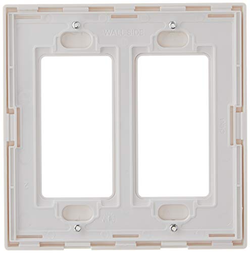 Leviton 80309-SW 2-Gang Decora Plus Wallplate Screwless Snap-On Mount, White