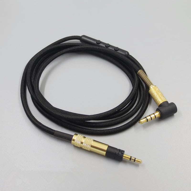 Adhiper HD450BT Replacement Audio Cable for Sennheiser HD450BT HD350BT HD4.30 HD4.40BT HD4.50BTNC HD458BT Momentum 3 Wireless Headset with in-line Mic & Volume Control (1.2m/4ft/Black)