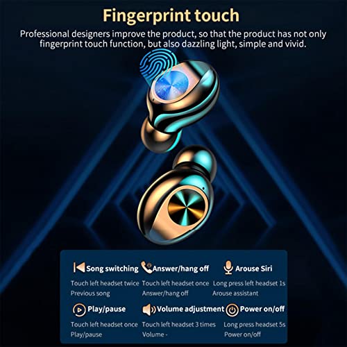 Wireless Earbug Bluetooth 5.0 Headphones, Hi-Fi Sound Quality Wireless Earphones with Wireless Charging Case Digital LED Intelligence Display, IPX7 Waterproof Sports Headset in-Ear with Mic