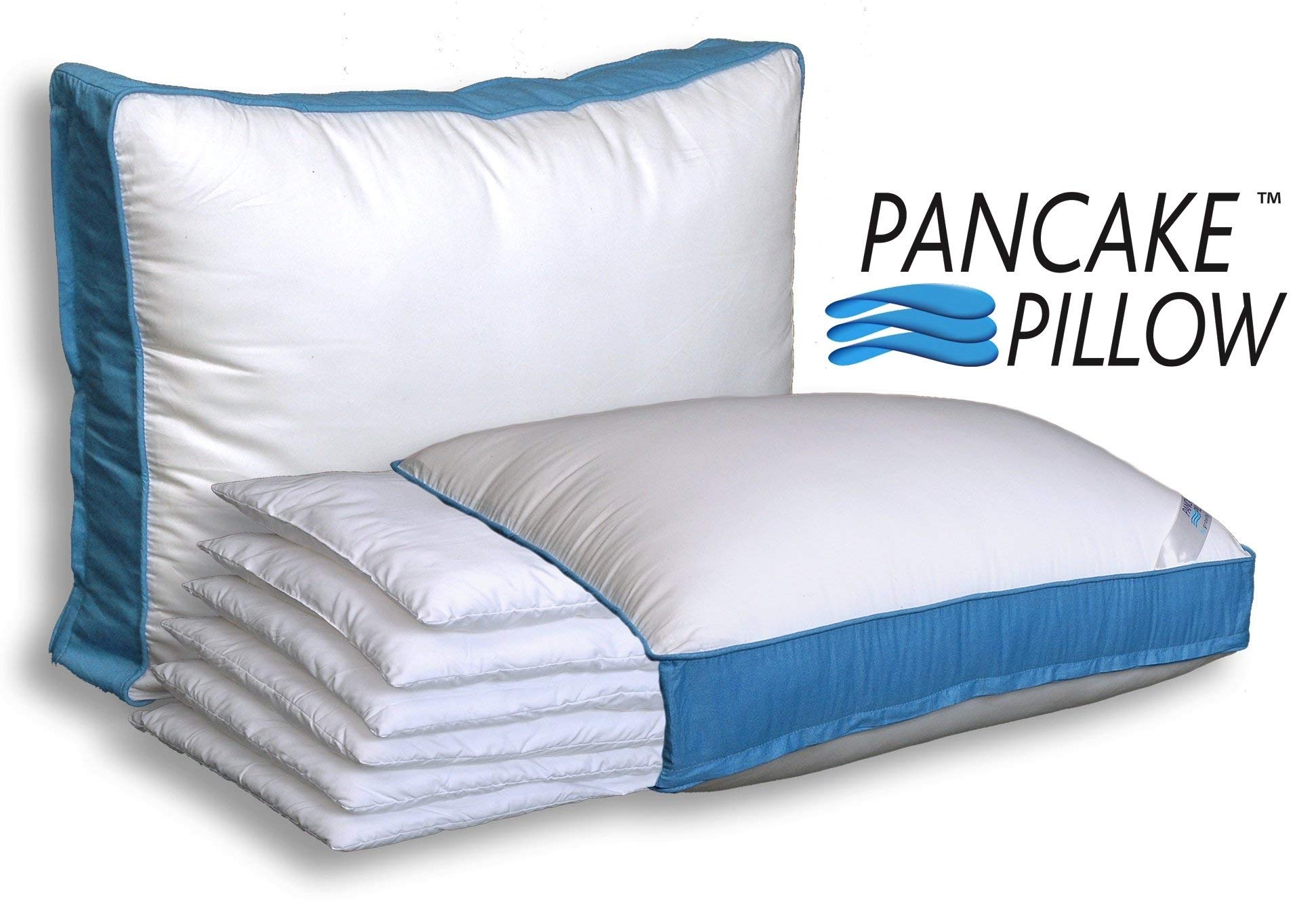 Pancake Pillow The Adjustable Layer Pillow. Custom Fit Your Perfect Pillow Height. Queen Size Luxury Pillow