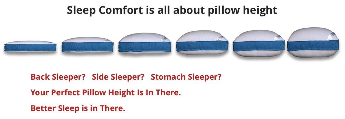 Pancake Pillow The Adjustable Layer Pillow. Custom Fit Your Perfect Pillow Height. Queen Size Luxury Pillow