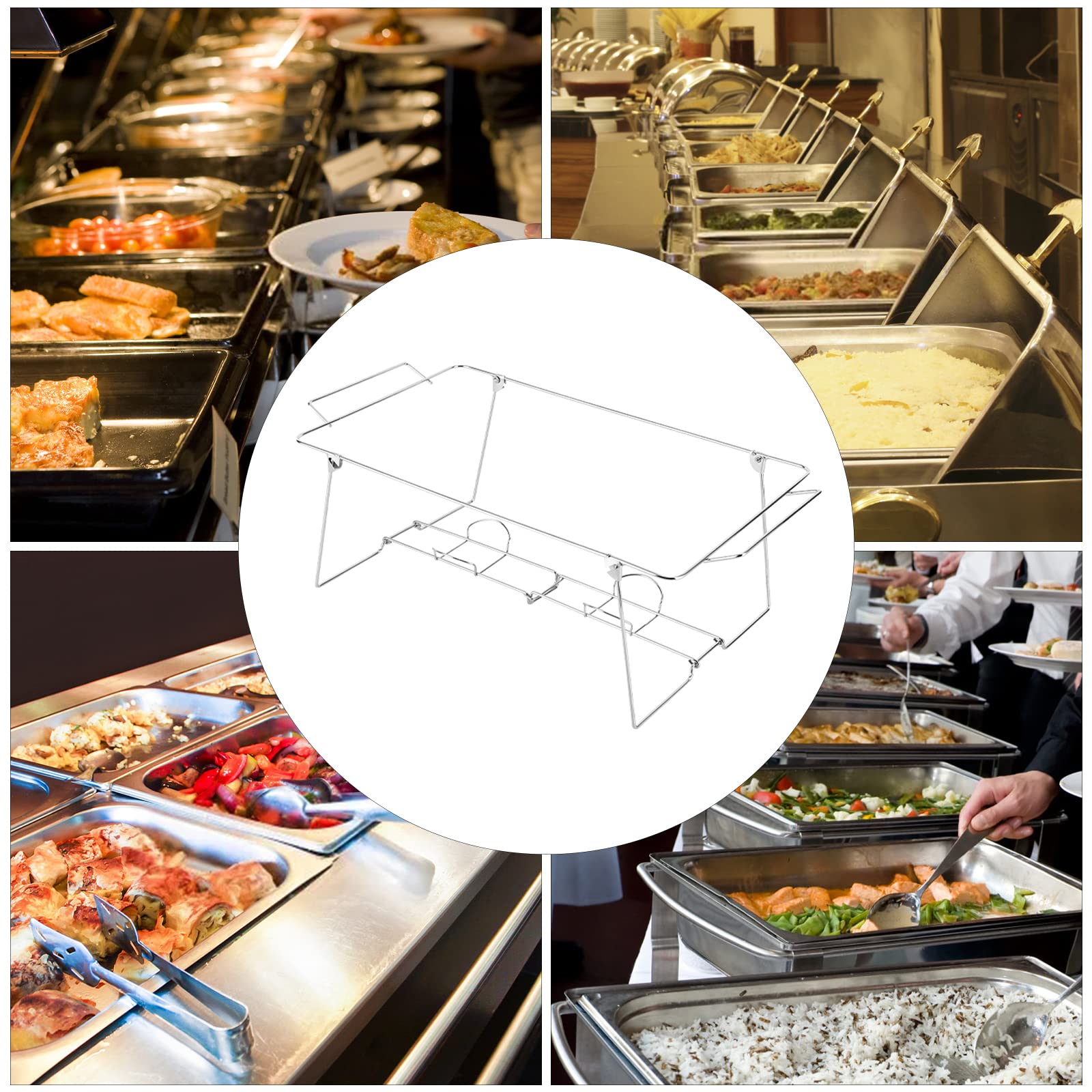 12 Pack Wire Rack Buffet Stand, Foldable Chafing Wire Racks Easy Collapsible for Storage & Reuse for Home Party, Wedding and Birthday Party Event Catering Supplies