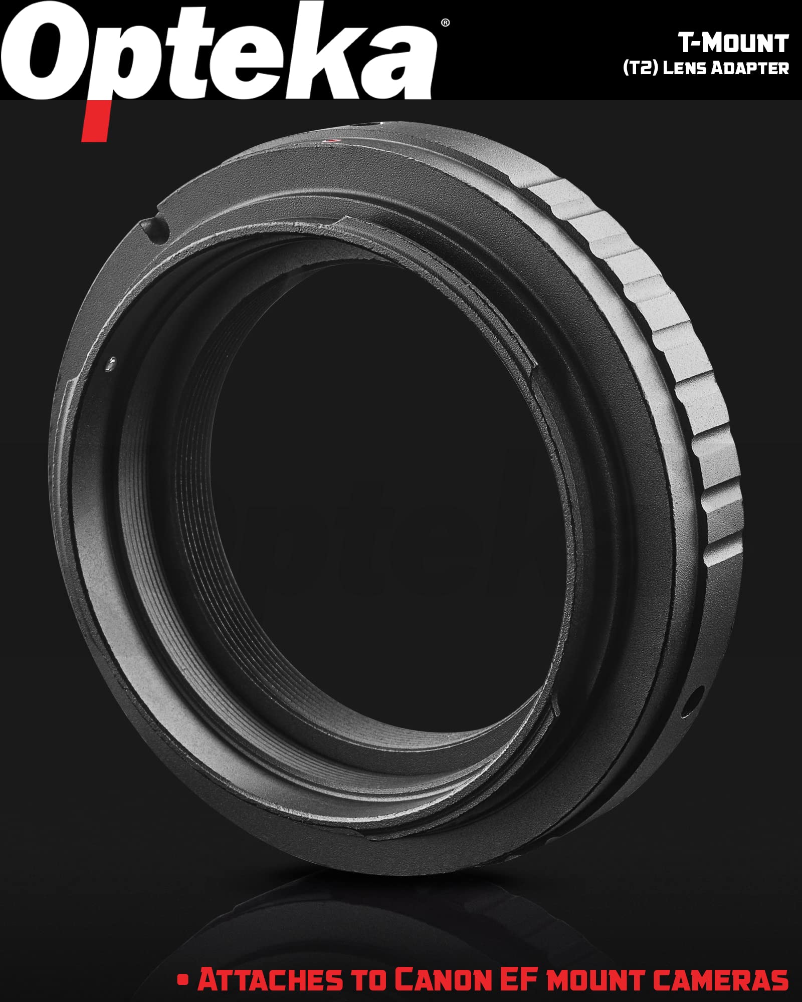 Opteka T-Mount (T2) Adapter Compatible for Canon EF EOS 80D, 77D, 70D, 60D, 60Da, 50D, 7D, 6D, 5D, 5Ds, T7i, T7s, T6s, T6i, T6, T5i, T5, T4i, T3i, T3, T2i, SL2 and SL1 Digital SLR Cameras
