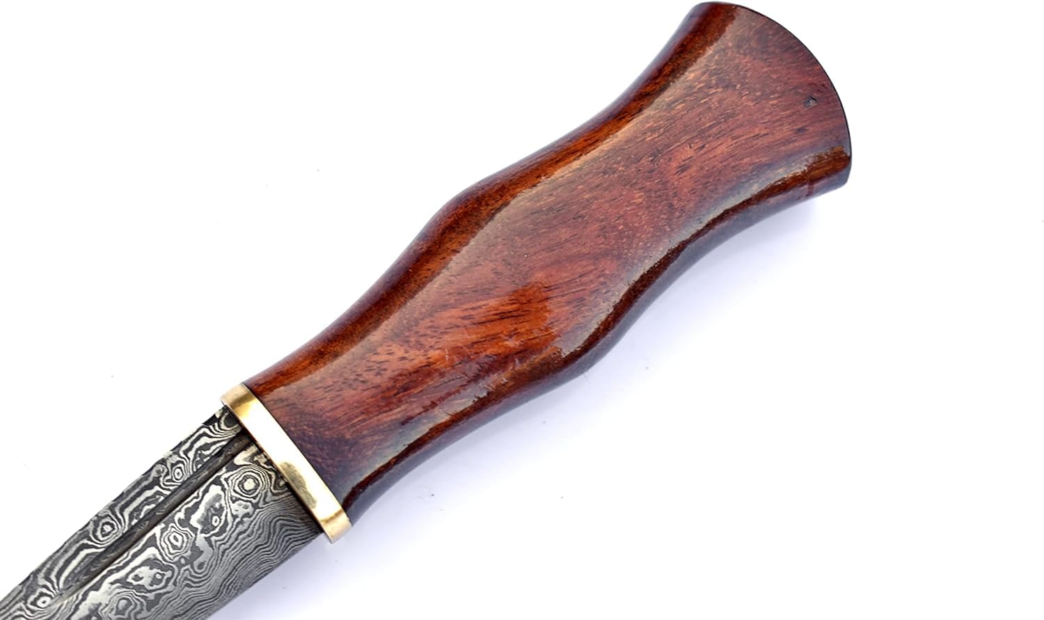 GLORIUS CRAFT Handmade Damascus Hunting Knife with Leather Sheath - Ideal for Skinning, Camping, Outdoor -Fixed Blade Bushcraft Knife with Walnut Wood Handle - Predator Hunter,