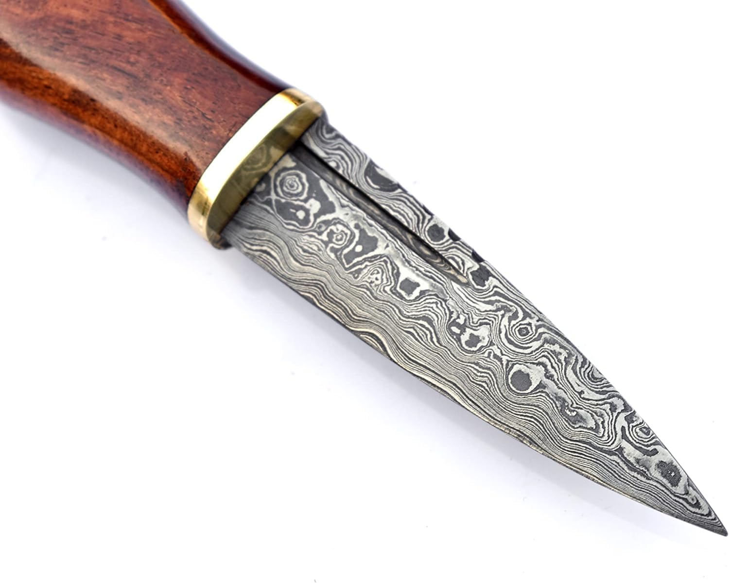 GLORIUS CRAFT Handmade Damascus Hunting Knife with Leather Sheath - Ideal for Skinning, Camping, Outdoor -Fixed Blade Bushcraft Knife with Walnut Wood Handle - Predator Hunter,
