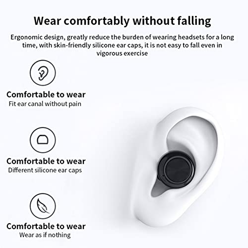 Wireless Earbuds Bluetooth 5.0 Headphones, in Ear Ultra-Mini Headset Built-in Microphone HD Calls, IPX5 Waterproof Immersive Premium Sound Stereophones Sports Earbug with Charging Case