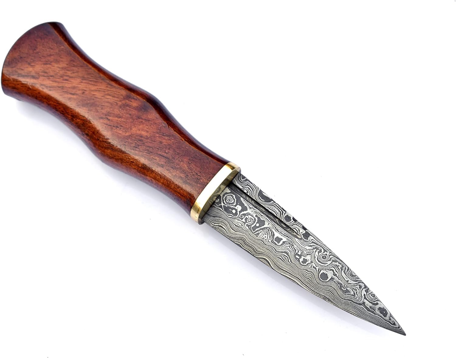 GLORIUS CRAFT Handmade Damascus Hunting Knife with Leather Sheath - Ideal for Skinning, Camping, Outdoor -Fixed Blade Bushcraft Knife with Walnut Wood Handle - Predator Hunter,