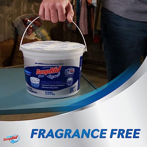 DampRid Hi-Capacity Moisture Absorber Bucket, 2 Pack — Fragrance Free, 2 lb. 15.5 oz.