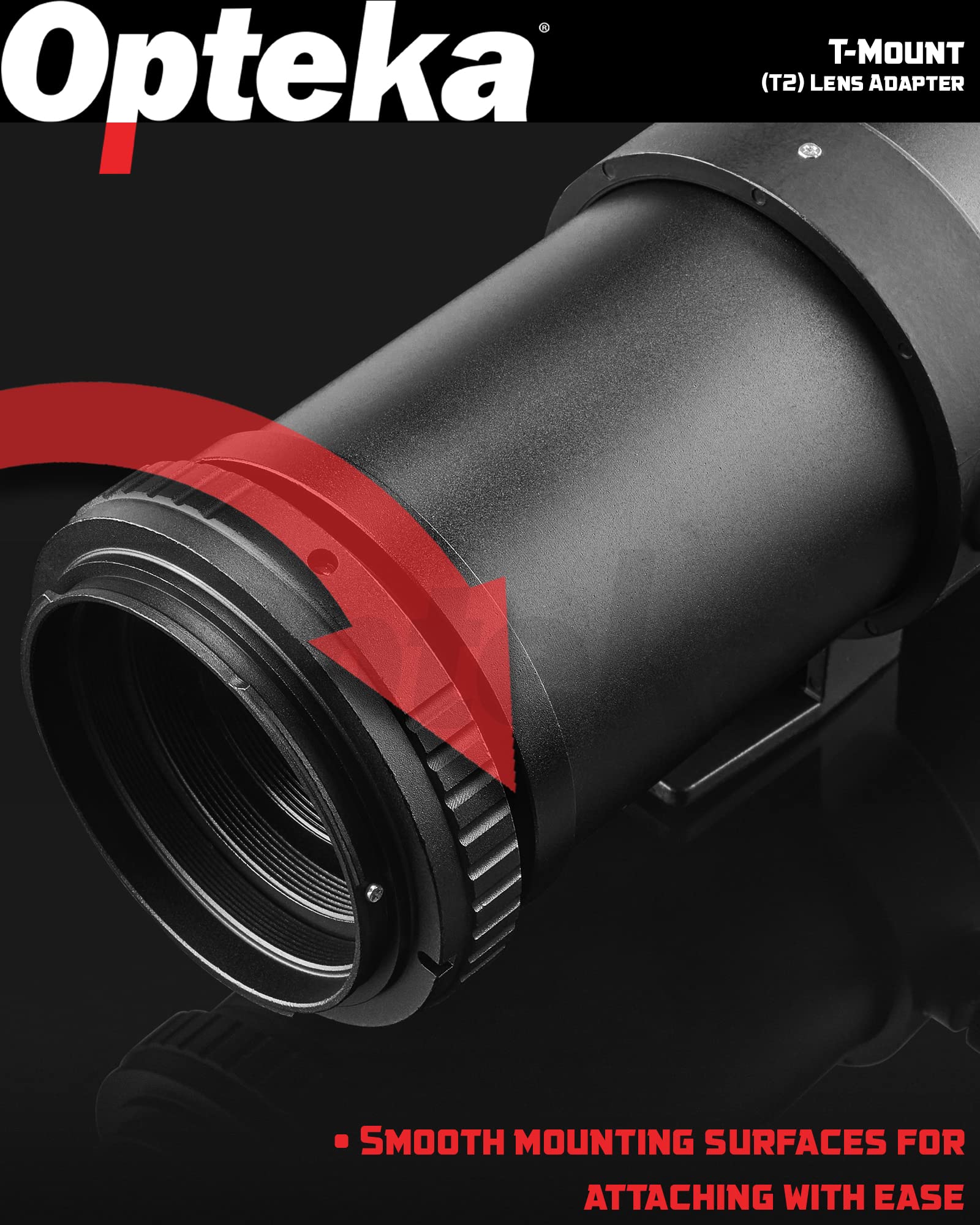 Opteka T-Mount (T2) Adapter Compatible for Canon EF EOS 80D, 77D, 70D, 60D, 60Da, 50D, 7D, 6D, 5D, 5Ds, T7i, T7s, T6s, T6i, T6, T5i, T5, T4i, T3i, T3, T2i, SL2 and SL1 Digital SLR Cameras
