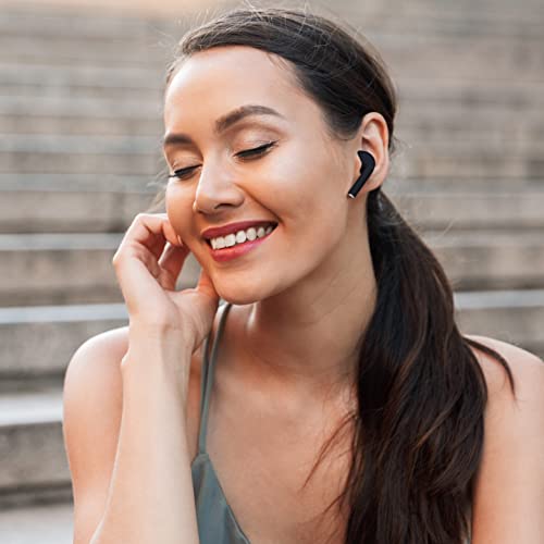 Coby True Wireless Earbuds with Charging Case, Wireless Bluetooth Earbuds, in Ear Headphones Wireless Bluetooth, Smart Battery Display, Built-in Microphone, Auto Pairing, 6.5 Hours Play, (Black)