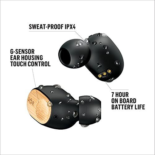 House of Marley Liberate Air: True Wireless Earbuds with Microphone, Bluetooth Connectivity, 32 Hours Total Playtime, and Sustainable Materials
