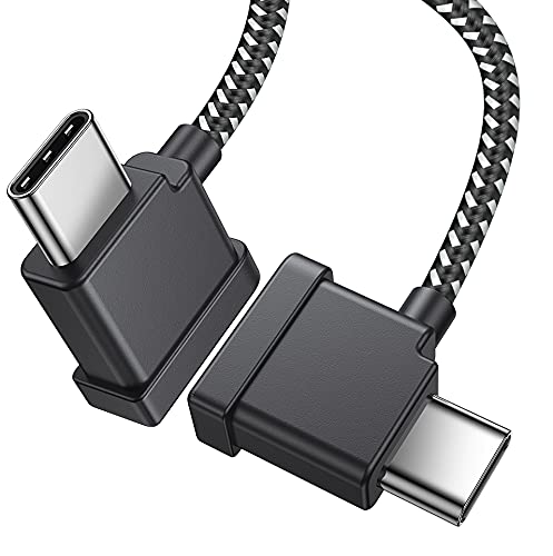 KOOWOD 1FT 90 Degree RC USB C to Type C Phone Tablet OTG Data Cable Right Angle Connector Cord for DJI Mavic 3, Mini 2, Mavic Air 2, Air 2S Remote Controller Accessories (1 Pack)