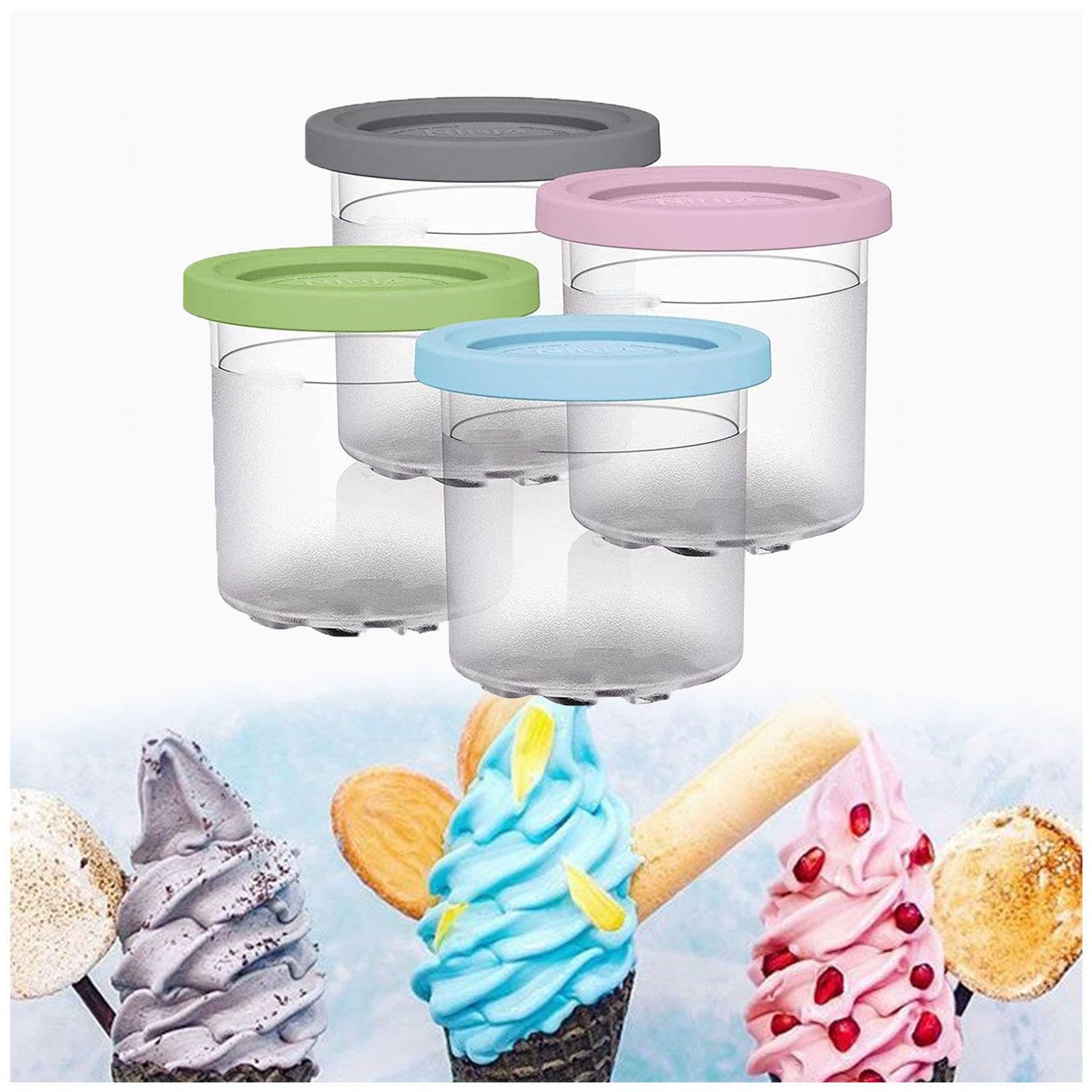 Creami Pints and Lids, for Ninja Creami Deluxe,16 OZ Ice Cream Pint Containers Safe And Leak Proof for NC301 NC300 NC299AM Series Ice Cream Maker