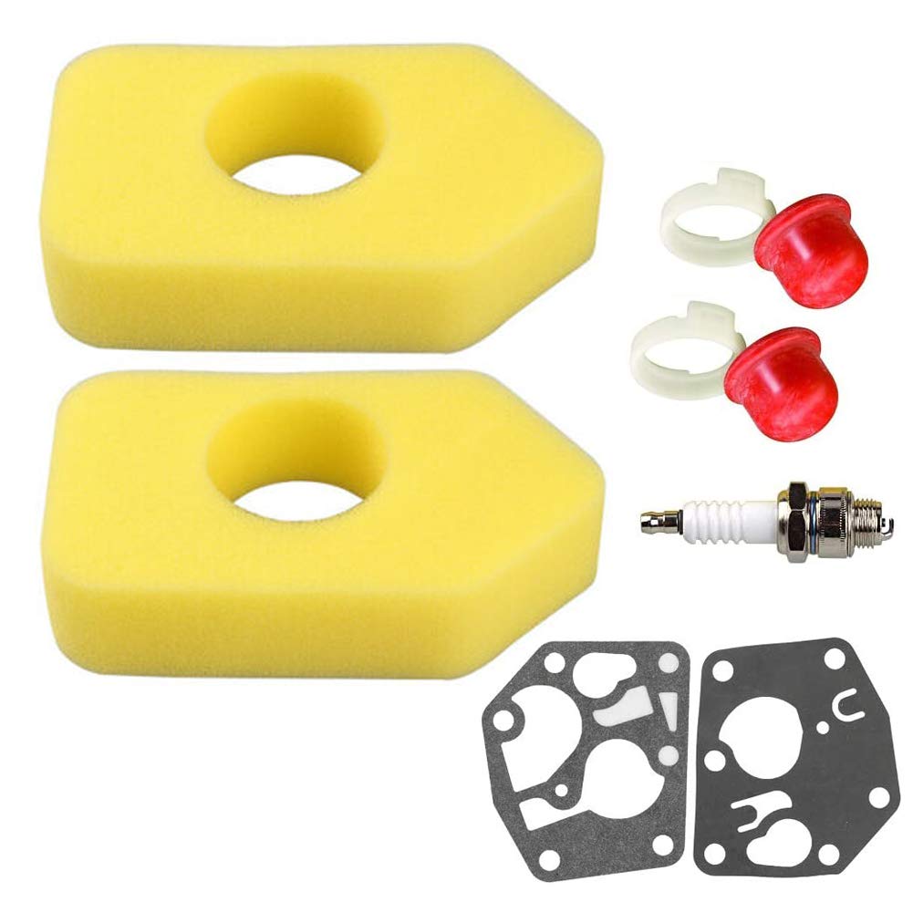 698369 Air Filter, 694394 Primer Bulb, 495770 795083 Gasket Diaphragm Replace 4216 5088 5099 5086K 5088H 3.5-4.5 HP Classic Sprint Quattro Engine Compatible MTD 490-200-0011