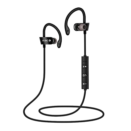 Lobonbo Anti-Lost Earphone RT558 Wireless Headset Wire-Controlled Call Music Earplugs in-Ear Sports Earphones(Black)