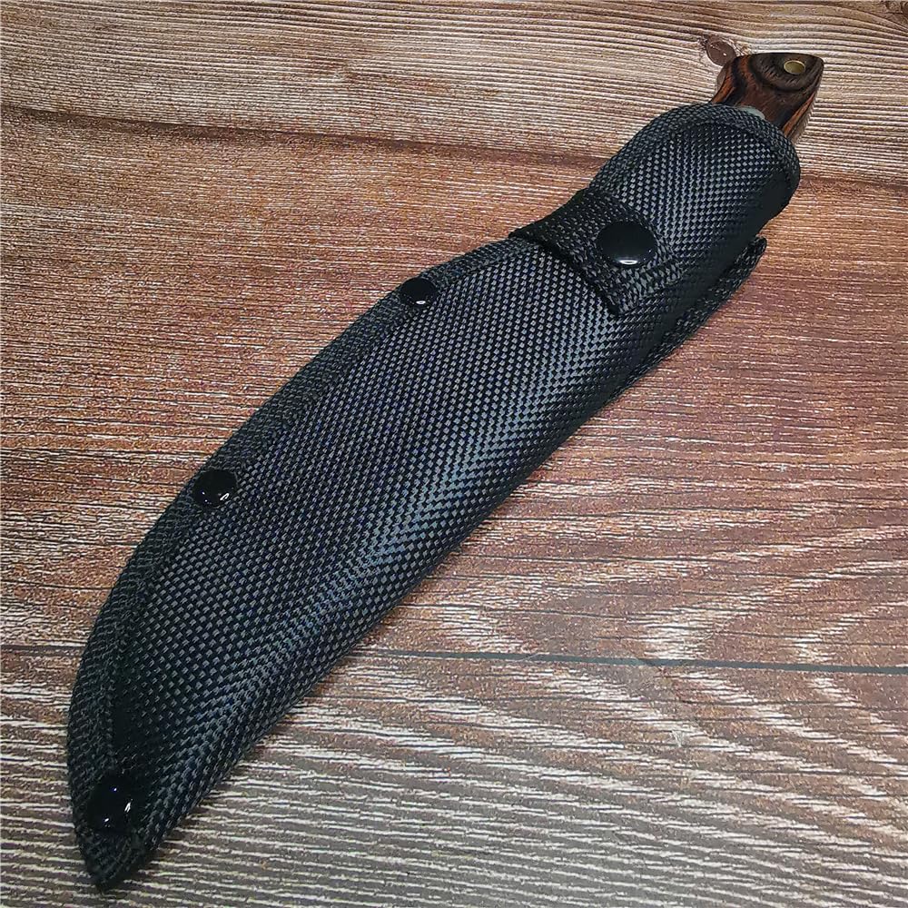 8.85" Fixed Blade Knives with Sheath - Hunting Knife with Beautiful Wood Handle for Hunting, Camping. Survival and Tactical
