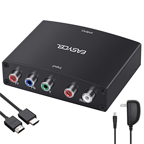 EASYCEL Component to HDMI Converter with 1.2 Meter HDMI Cable, RGB to HDMI Converter, 1080P 5RCA YPbPr to HDMI Converter
